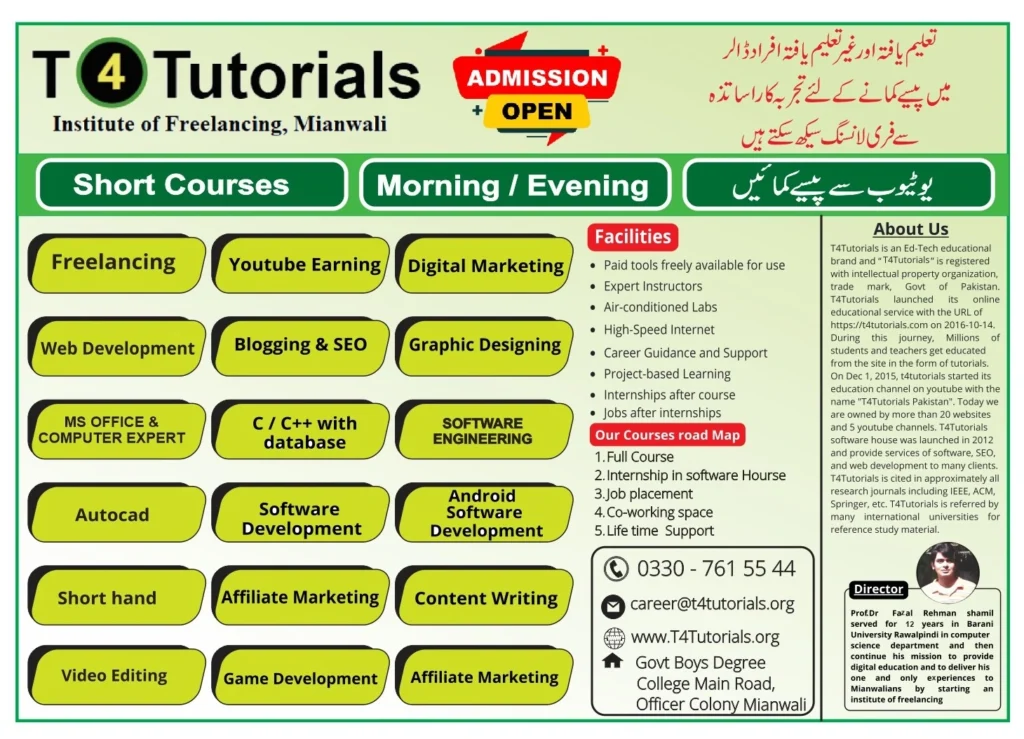 Admission open – T4Tutorials